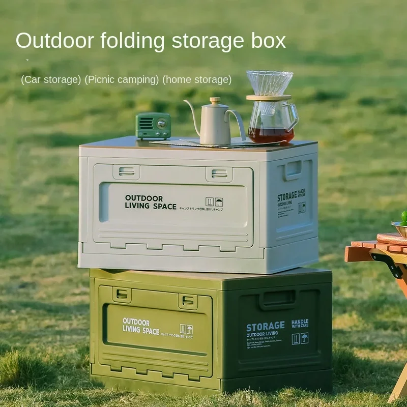 Outdoor-Camping-Storage-Box-Side-Door-Camping-Wooden-Lid-Folding-Box ...