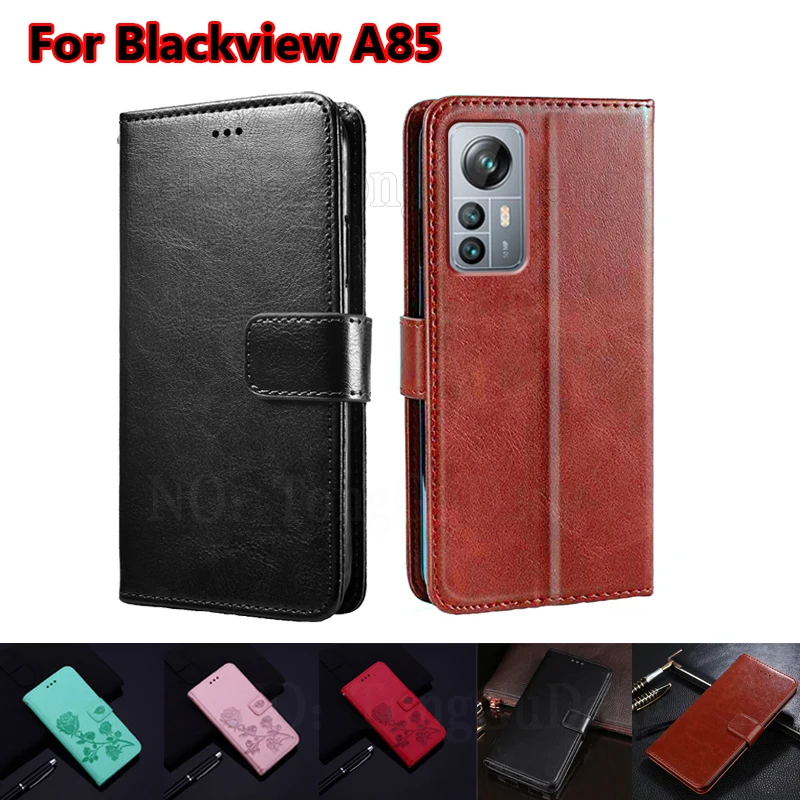 Leather-Case-For-Carcasas-Blackview-A85-Mujer-Wallet-Phone-Cover-For ...