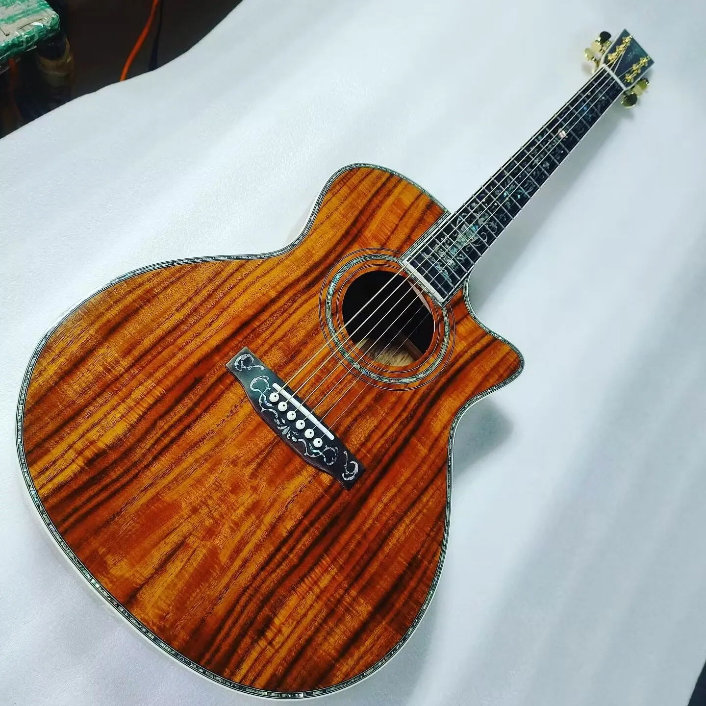 best quality Grand Auditorium body single cut acoustic electric guitar ...