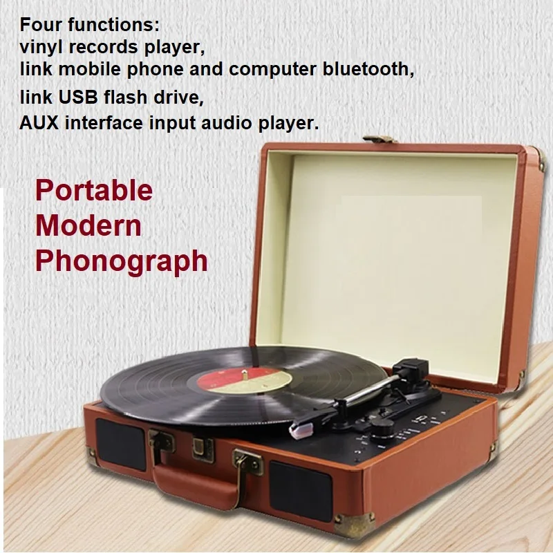 Portable Multifunction Phonograph Gramophone 7in 10in 12in Vinyl ...