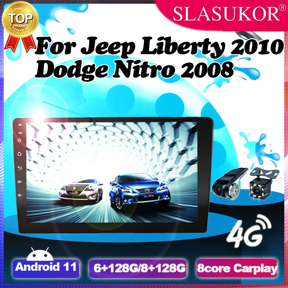 10 Inch Android 11 Multimedia Player For Jeep Liberty 2010 Dodge Nitro ...