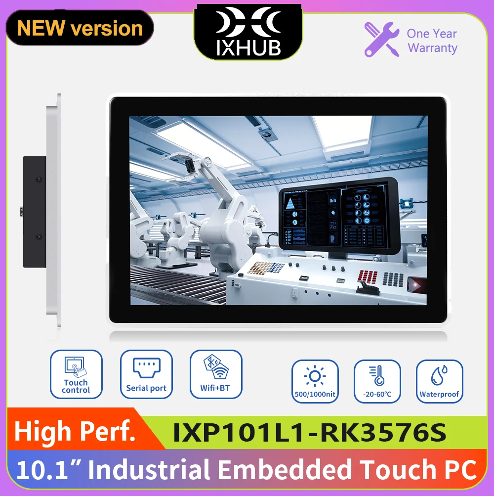 IXHUB 10.1 Inch Industrial Grade New Version Embedded HMI Panel PC IPS ...