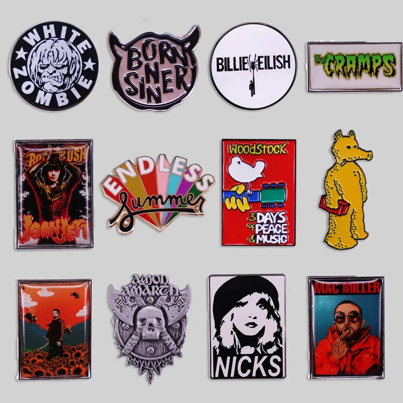 High Quality Hip Hop Rapper Enamel Pin Fashion Rock Band Brooch Punk ...