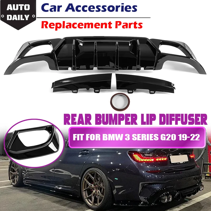For 2019-2022 BMW 3 Series G20 G21 330i M340i Car Rear Bumper Lip ...