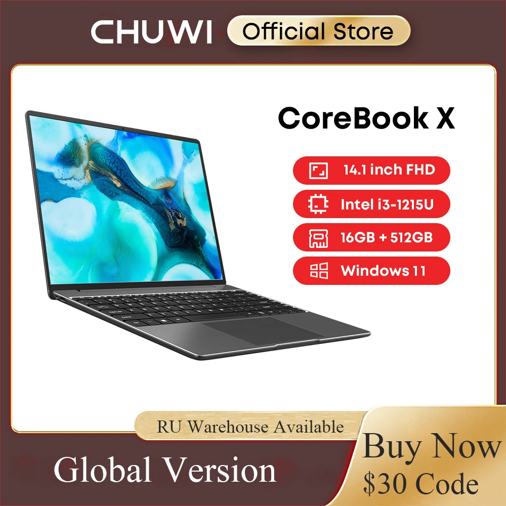 CHUWI CoreBook X Gaming Laptop 14,1 polegadas FHD IPS Tela Intel Six Cores i3-1215U Core ATÉ 3. ...