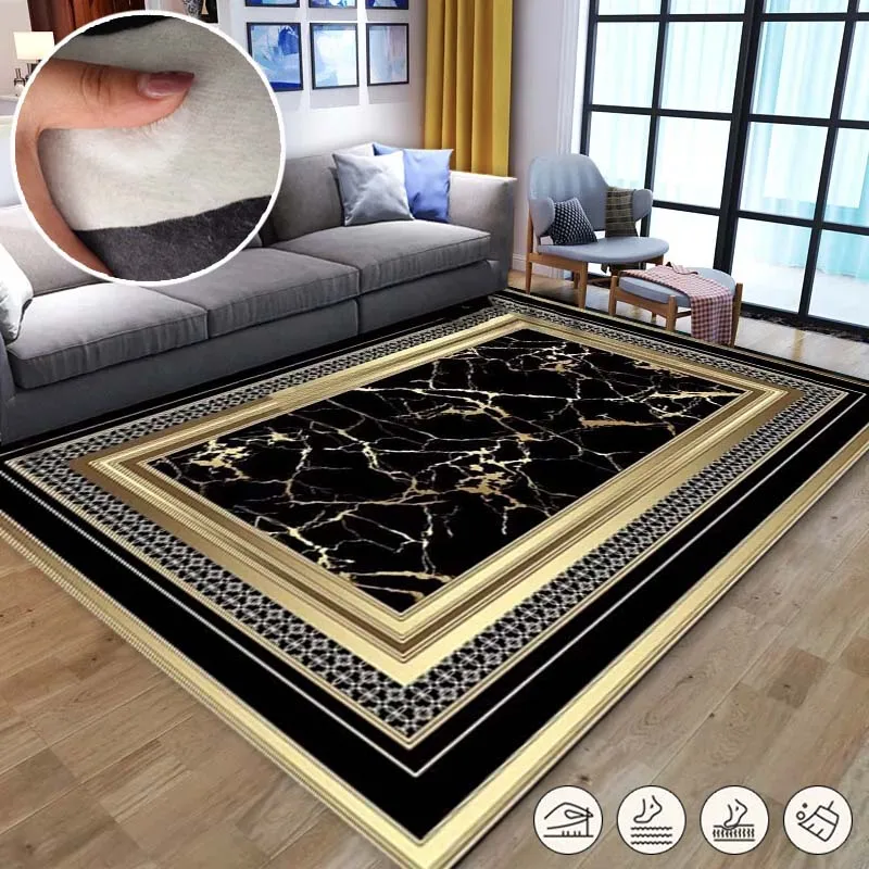 Fashion-Luxury-Black-Golden-Living-Room-Carpets-Bedroom-Decoration-Bed ...