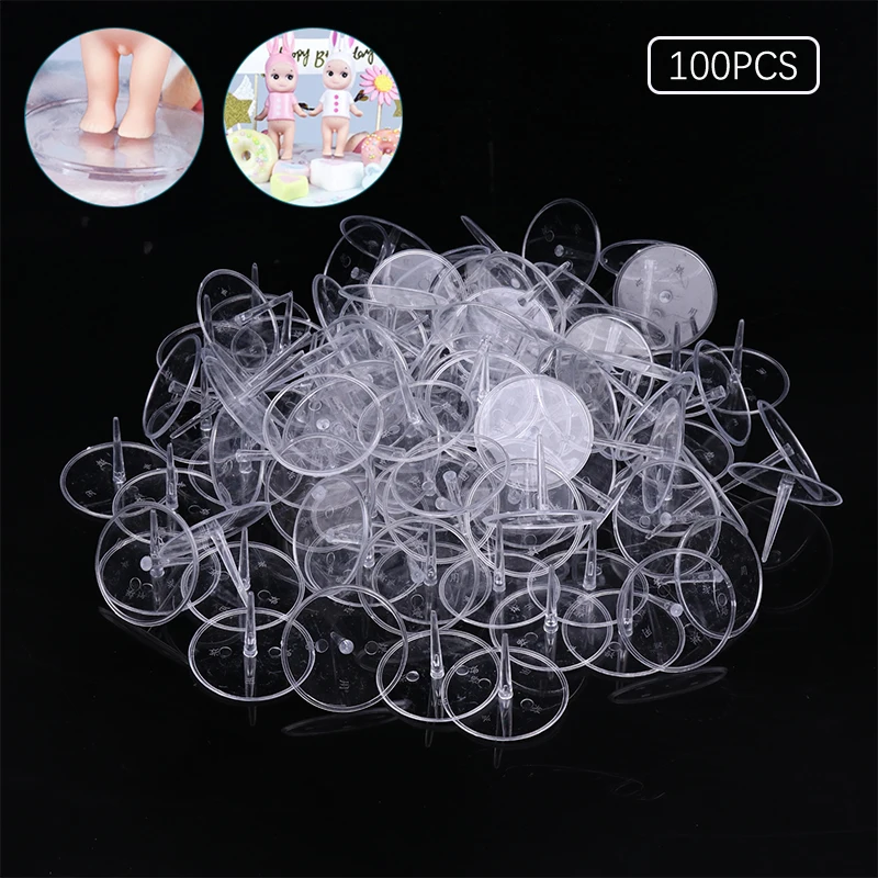 100pcs-Practical-Cake-Stands-Decoration-Bottom-Bracket-Transparent ...