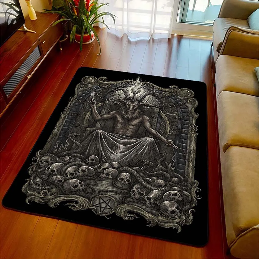 Satan-Demon-Skulls-Carpet-Living-Room-Hallway-Floor-Mat-Gothic-Home ...