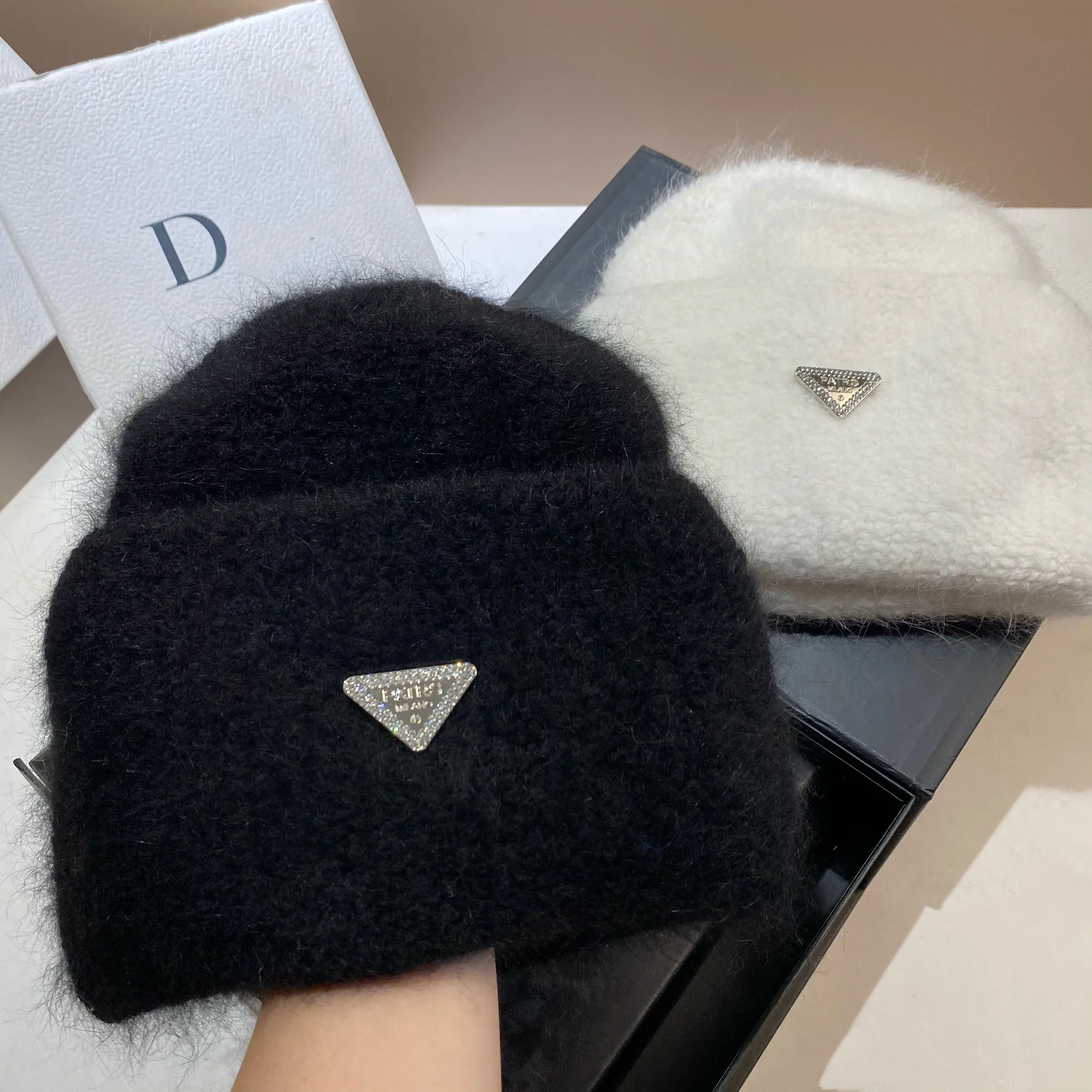 Winter-thickened-double-hemmed-rabbit-hair-knitted-hat-Northern-Europe ...