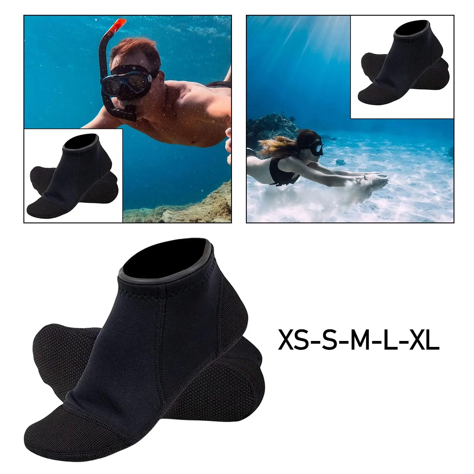 3mm Neoprene Scuba Diving Socks Surfing Booties Snorkeling Volleyball ...