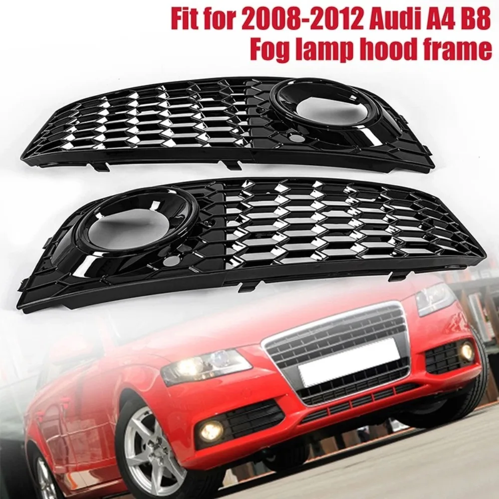 for Audi A4 B8 RS4 2009 2010 2011 2012 Honeycomb Mesh Fog Light Open ...