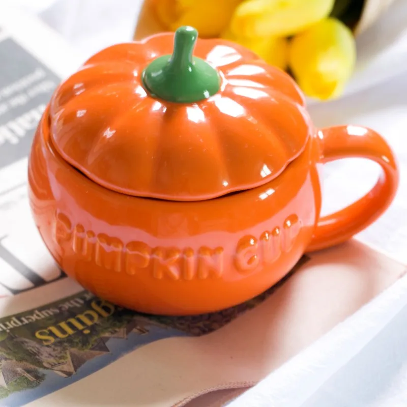 Pumpkin-Creative-Water-Cup-Ceramic-Thermos-Cup-with-Lid-Exquisite ...