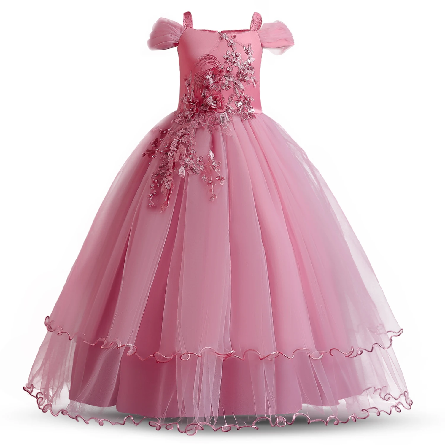 Vestido-de-dama-de-honra-bordado-para-meninas-Vestidos-de-princesa-para ...