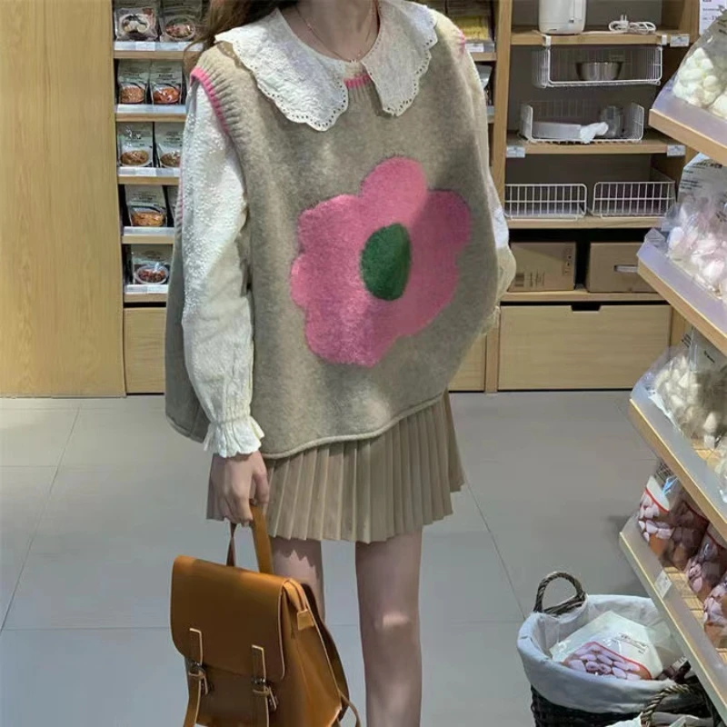 Sleeveless-Knit-Vest-Women-Korean-Style-Loose-Pullover-Sweater-Vest ...