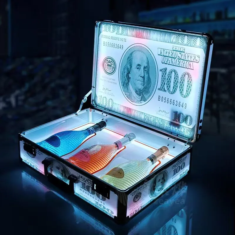 USD-DOLLAR-MONEY-LED-Bottle-Presenter-3-Bottles-Glorifier-Box-Champagne ...