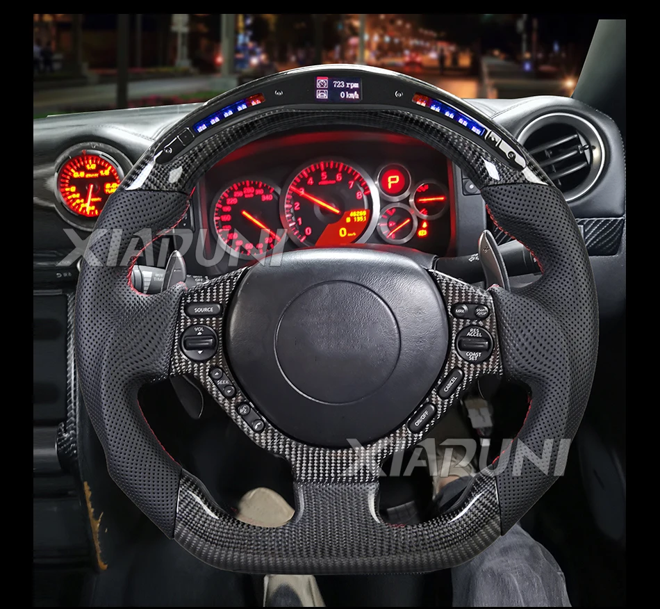 Customized LED Carbon Fiber Steering Wheel for Nissan GTR R35 (2007 ...