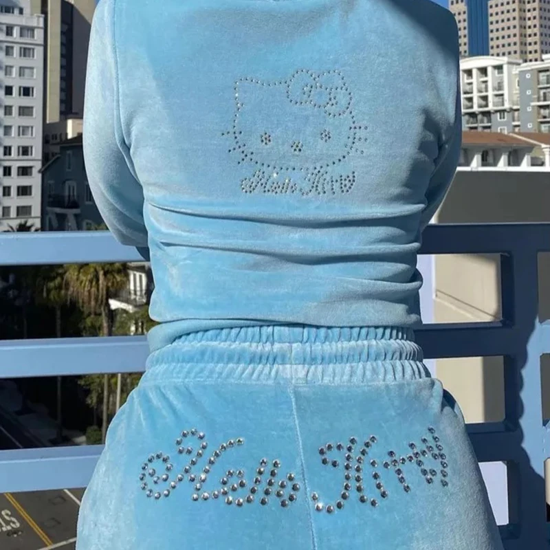 Kawaii-Hello-Kitty-Women-Velvet-Sweater-Set-Anime-Cartoon-Sexy-Zipper ...
