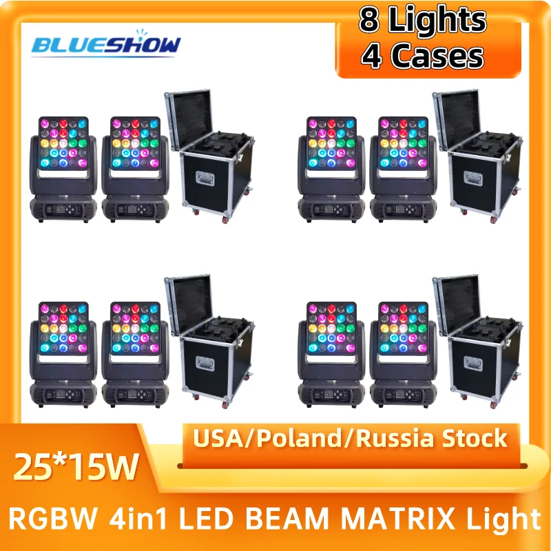 No-Duty-8pcs-LED-Matrix-Light-25x15W-Beam-Moving-Head-Matrix-With ...