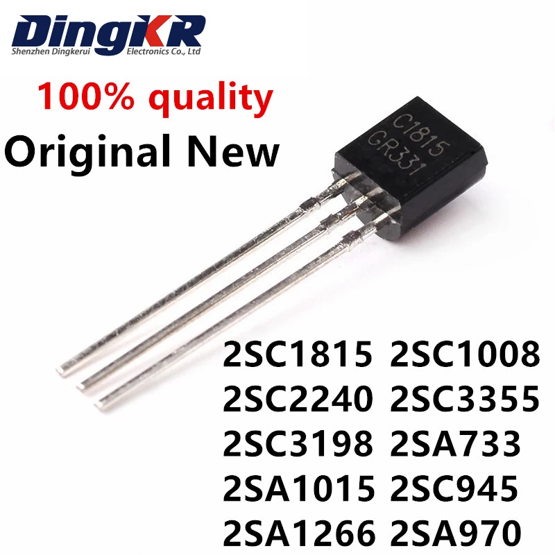 100PCS 2SC1815/TO 92 3Pins 2SC3198 2SC945 2SA1015 2SA1266 2SA733 C1815 ...