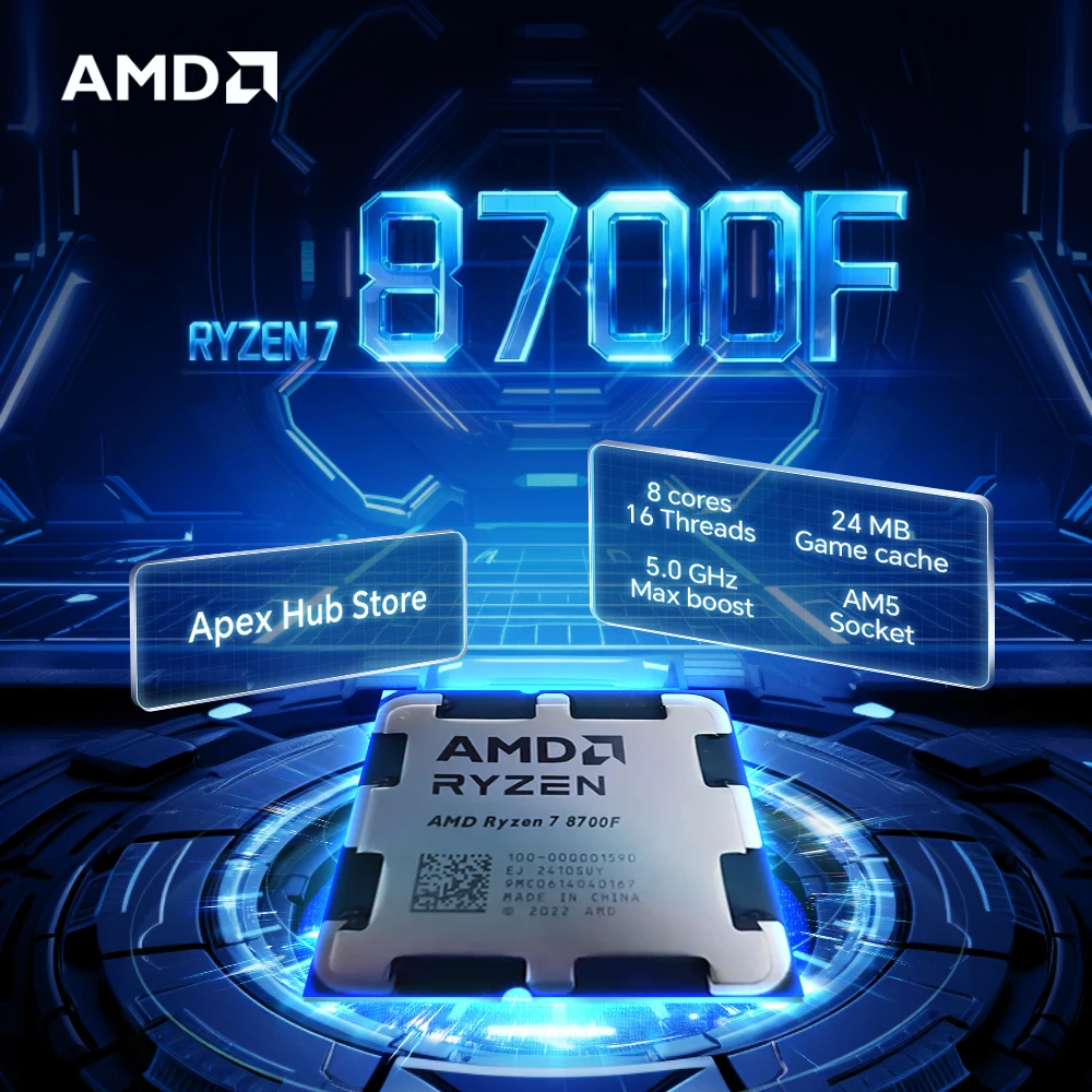 NEW AMD Ryzen 7 8700F 8-Core 16-Thread AM5 65W 4NM L3=16M Applicable to ...