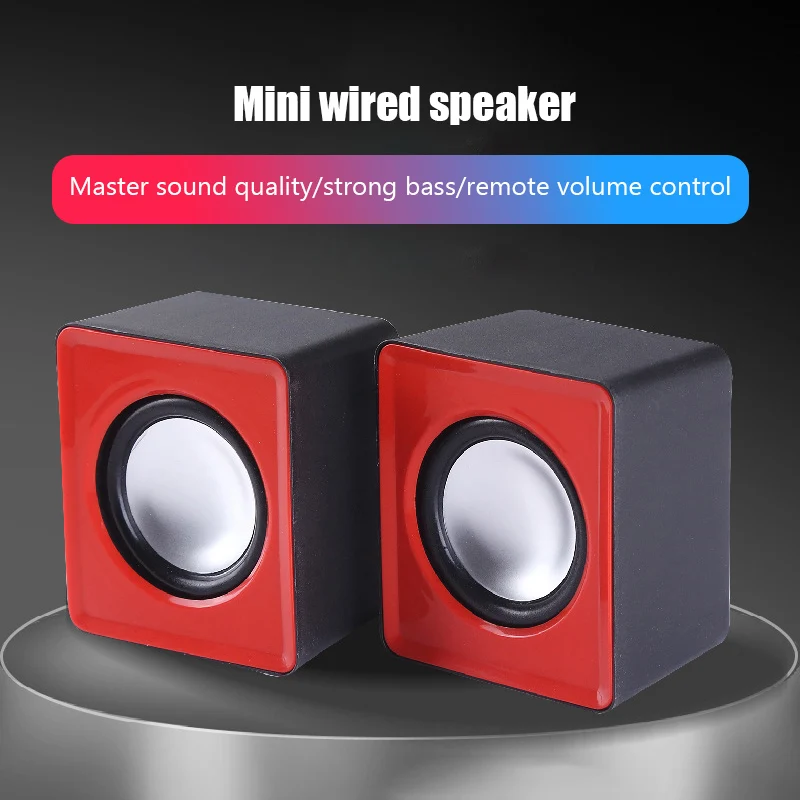 2PCS/Set Mini Computer Speaker USB Wired Speakers Universal Stereo Sound Surround Loudspeaker ...