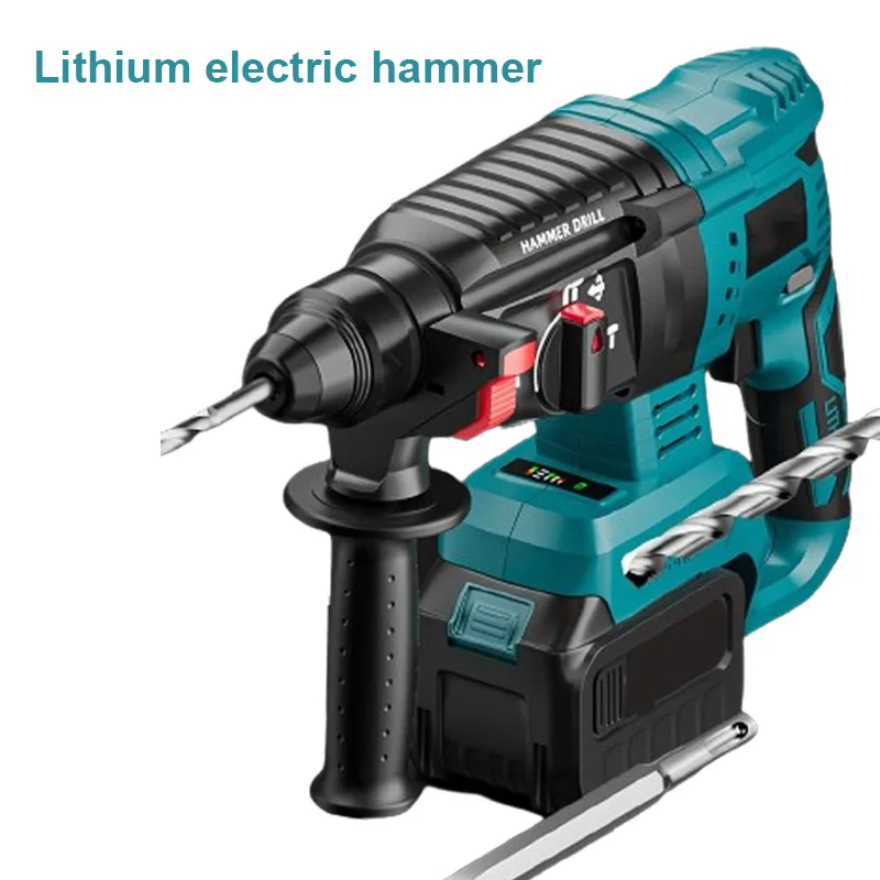 Brushless-Cordless-Rotary-Electric-Hammer-Impact-Drill-Wireless-Hammer ...