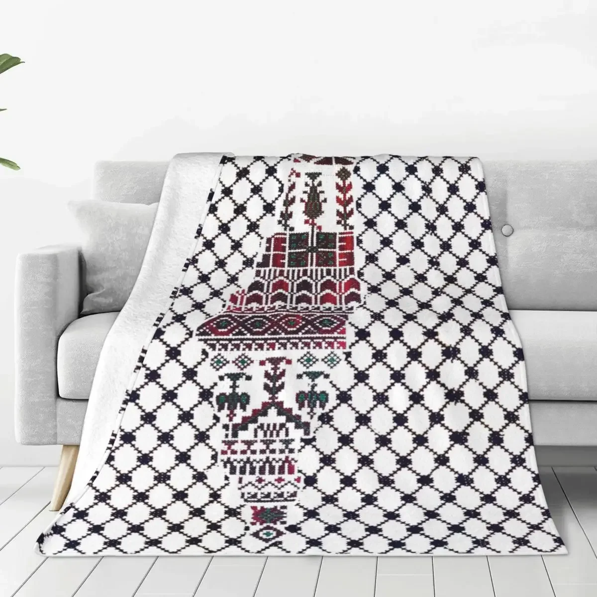 Palestine-Palestinian-Knitted-Blanket-Traditional-Tatreez-Wool-Throw ...