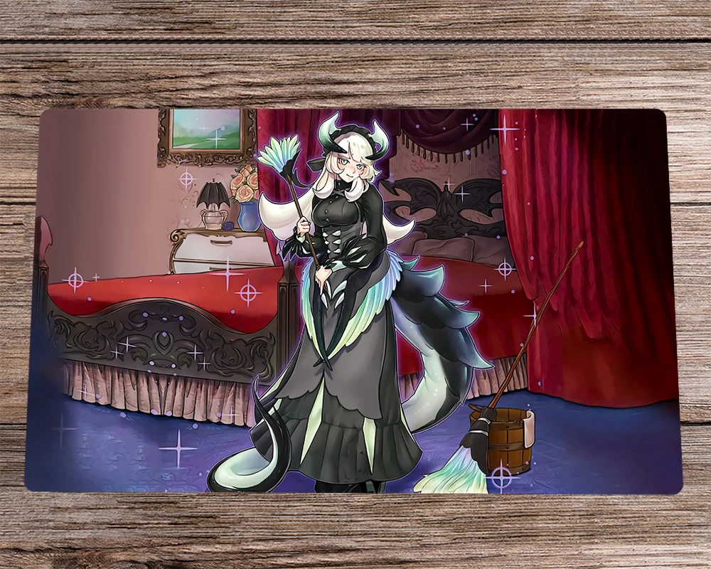 YGO Playmat 600x350mm NEW Yu-Gi-Oh! Dragonmaid Deck Playmat With Bag ...