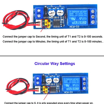 DC 5V 12V 24V Infinite Cycle Delay Timing Time Relay Timer Control ON ...