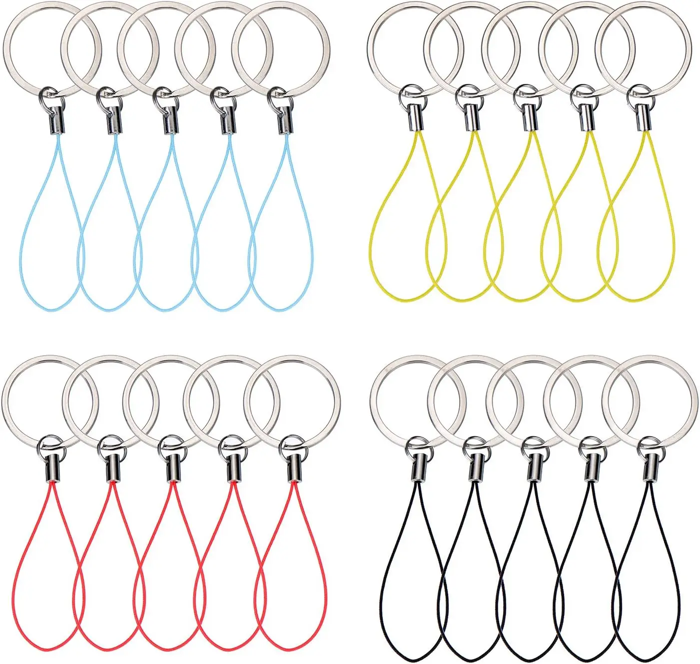 10pcs Detachable Nylon Lanyard with Metal Keyring Keychain Cell Phone ...