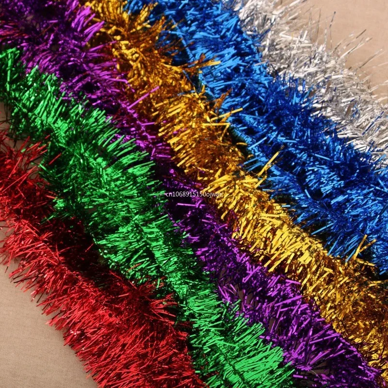 180cm Christmas Tinsel Ribbon Garland Gold Silver Color Decorative ...