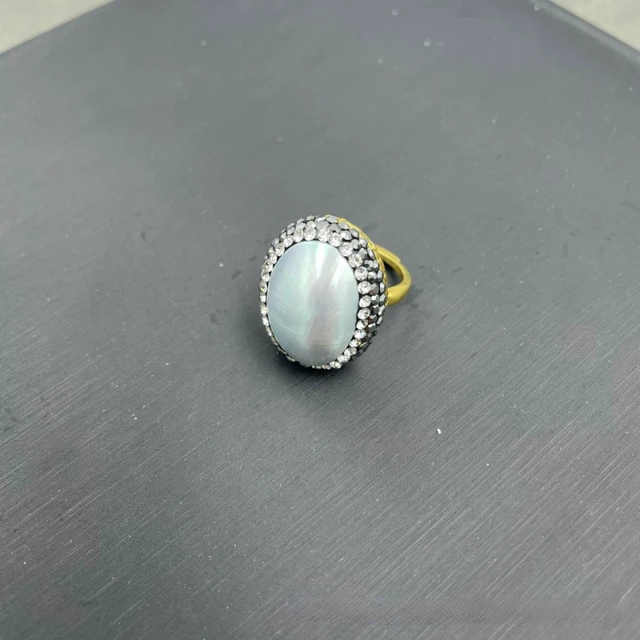 Natural gray deep sea pearl set jewelry high-end exquisite handmade ...