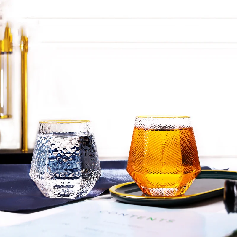 Clear-Hexagonal-Glass-Cups-Juice-Tea-Coffee-Cocktail-Cups-Whiskey-Beer ...