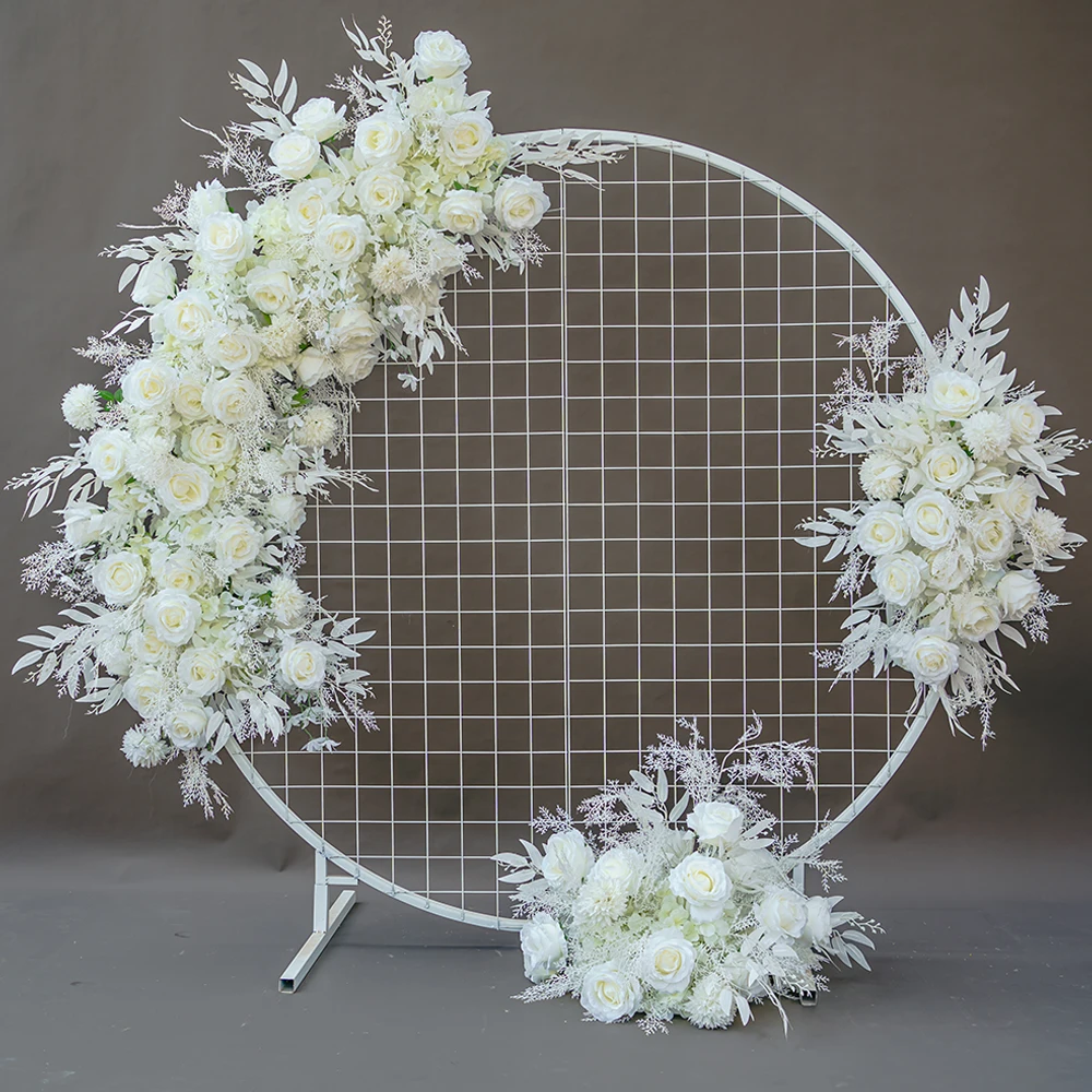 Pure-White-Luxury-Wedding-Decoration-Artificial-Flower-Backdrop-Wedding ...