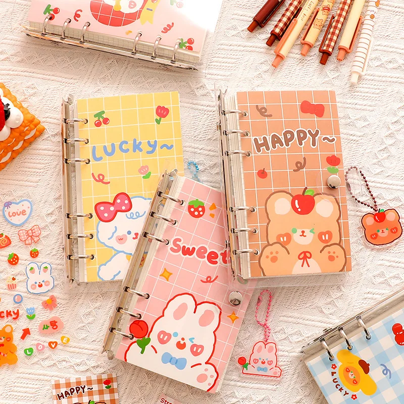 Cute Cartoon Binder Notebook Kawaii Loose Leaf Jurnal Planner Coil ...