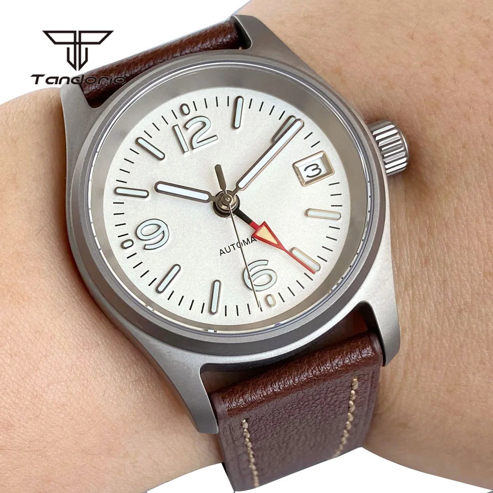 Tandorio 36mm Pilot Mechanical NH34 Diver Titanium Automatic GMT Watch ...