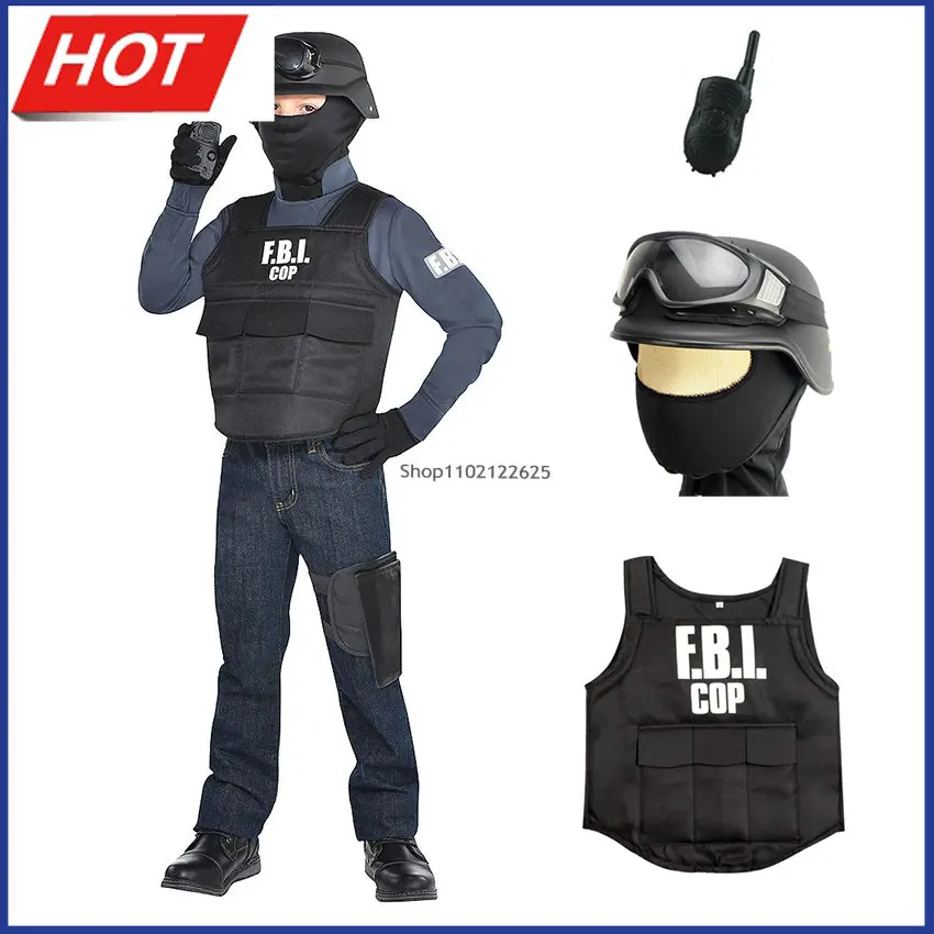 Uniforme de agente especial del FBI para niños, chaleco a prueba de ...