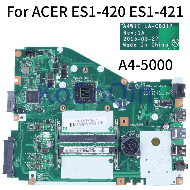 LA-C801P LA-C80 For ACER Aspire ES1-420 ES1-421 Notebook Mainboard A4W1E NBG1F11004 NBG6X11005 ...