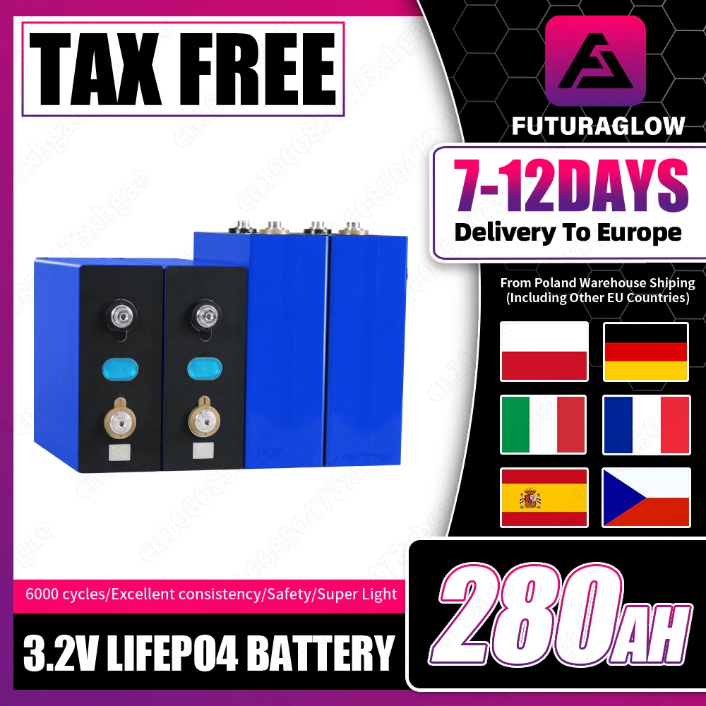 Grade-A-3-2V-280Ah-Lifepo4-Battery-High-Capacity-Deep-6000-Cycle ...