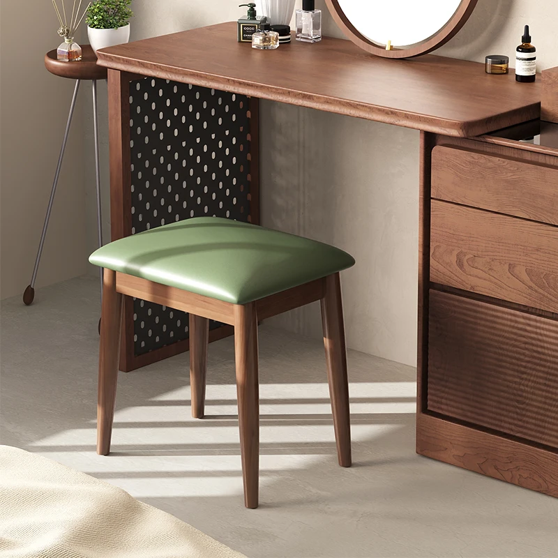 Elegant-Solid-Wood-Dresser-Chair-Modern-Minimalist-Stool-Light-Luxury ...