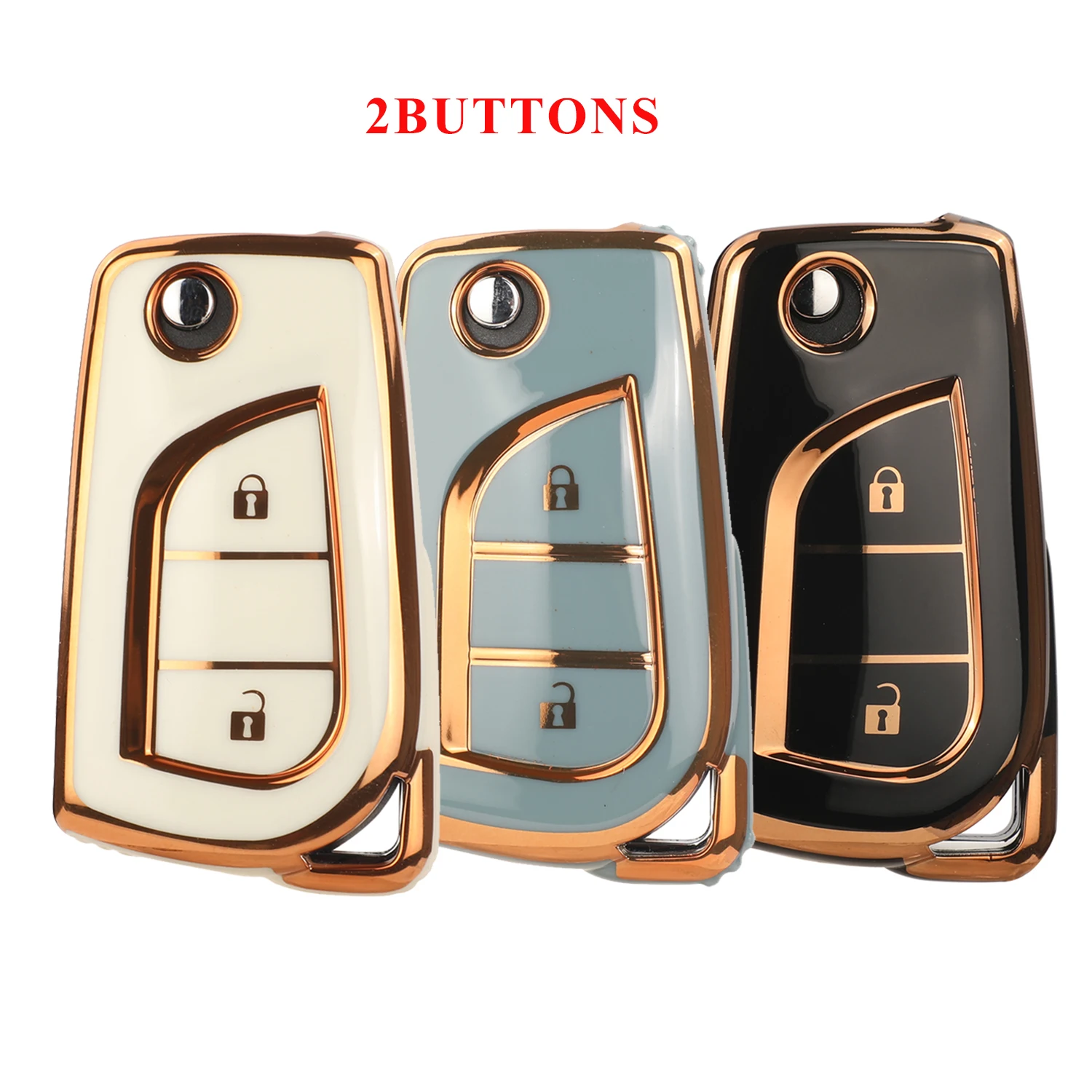 jingyuqin TPU Car Key Cover Case Shell Protector Fob For Toyota Aygo ...