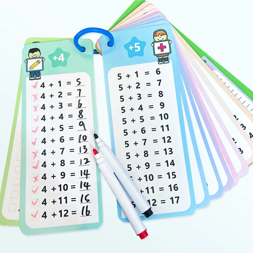 15cards-kids-Addition-1-12-Flashcards-Number-Table-Fact-Math-Skill ...