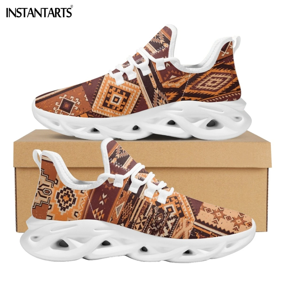 INSTANTARTS-Fashion-Tribal-Sneakers-Casual-Lace-up-Platform-Shoes ...