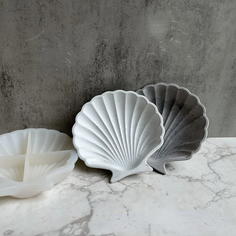 Shell-Tray-Silicone-Mold-Moon-Leaf-Feathers-Plate-Tray-Gypsum-Concrete ...