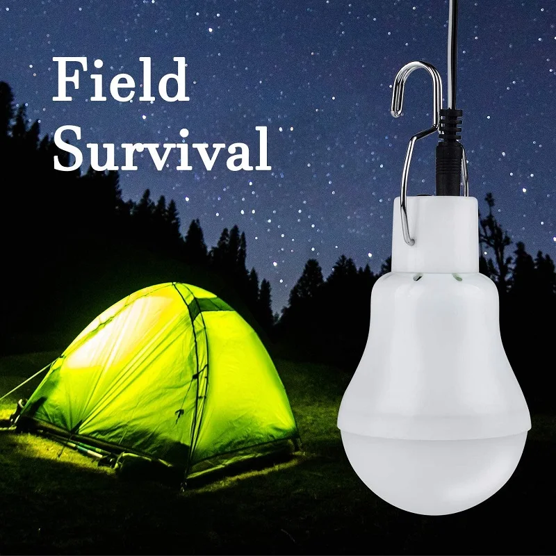 Solar Light Bulb Outdoor Portable Solar Powered Led Bulb Charged Garden ...