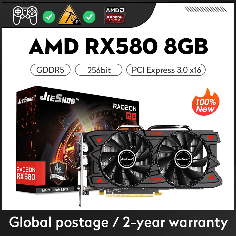 Eth: 28-31mh/s, Brand New Amd Rx 580 8g Computer Graphics Card, Rx580 ...