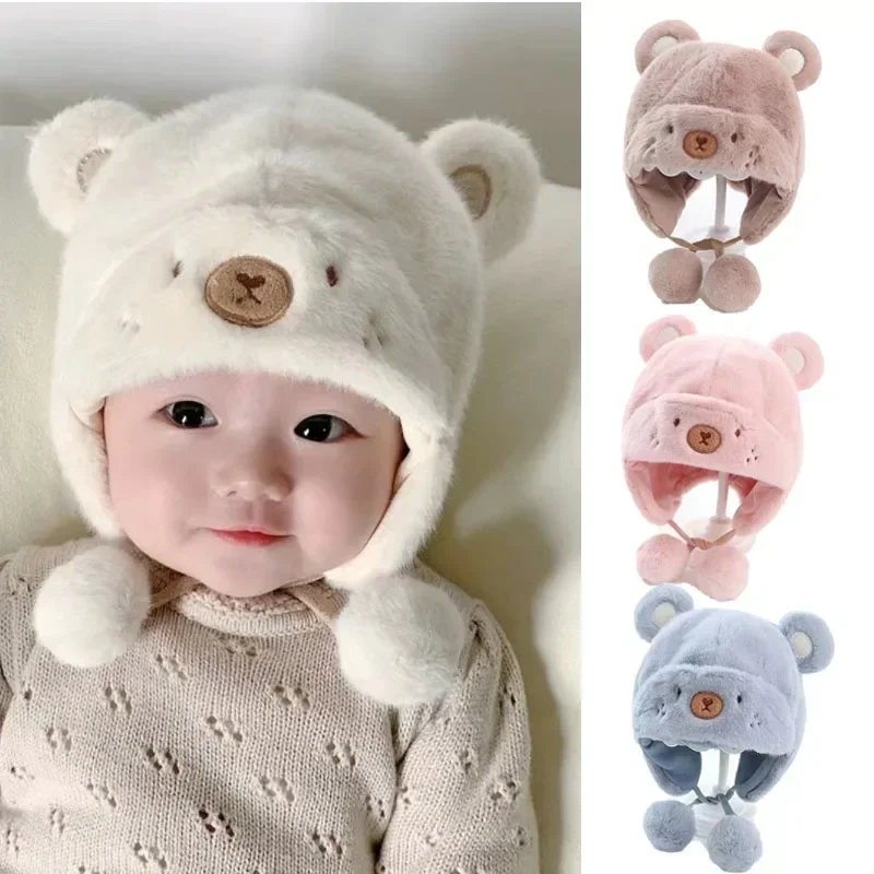 Cute-Winter-Warm-Kids-Girl-Boys-Baby-Hats-Fleece-Wool-Hemming-Caps-with ...