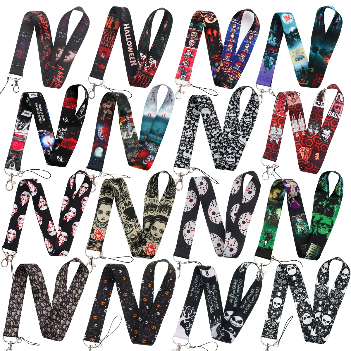 KKZ854-Halloween-Neck-Strap-Horror-Killers-Lanyard-For-Keys-Id-Card-Gym ...