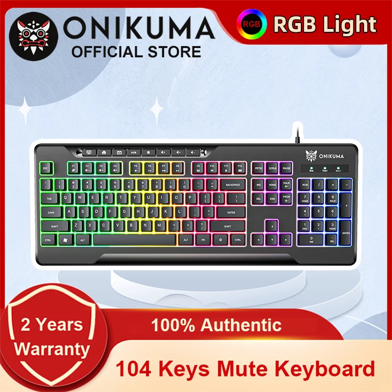 ONIKUMA-G32-Wired-Gamer-Keyboard-with-Matte-Key-Caps-Dynamic-RGB ...