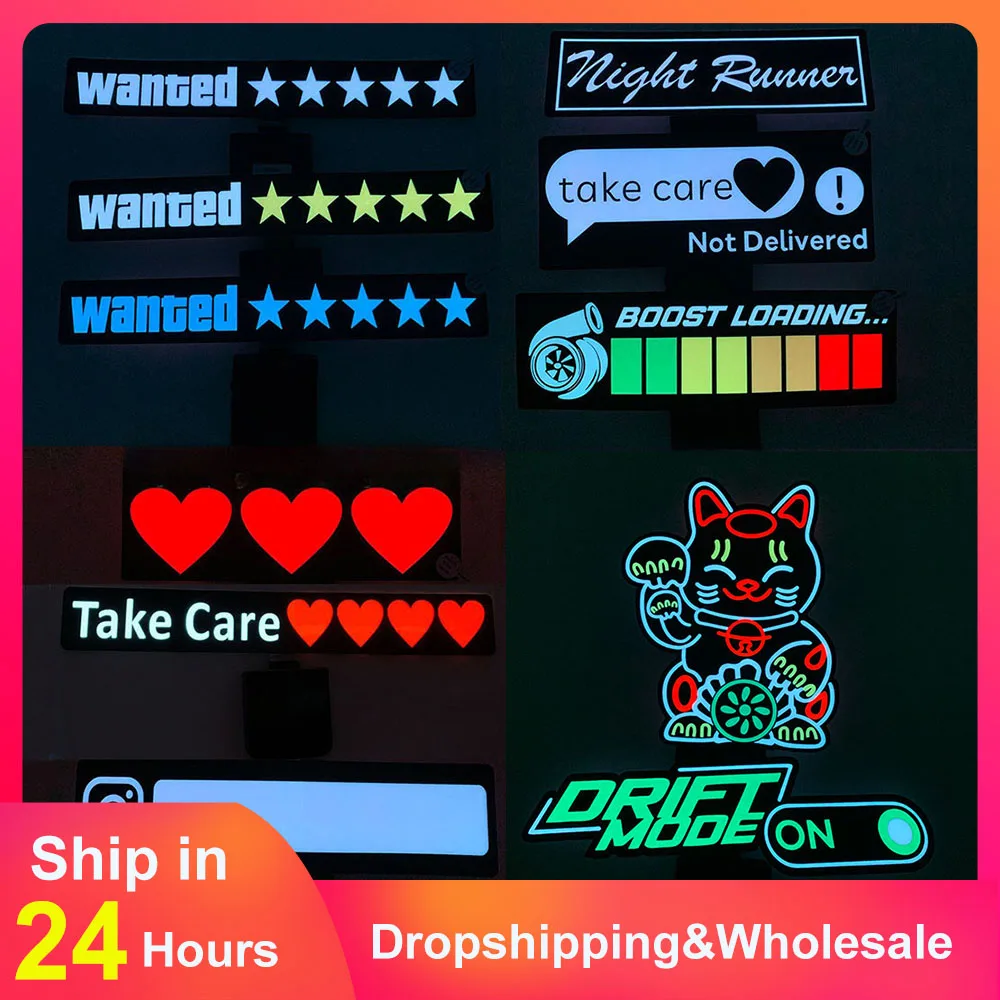 V-rios-estilos-JDM-LED-Car-Light-Sticker-Auto-Moto-decalques-p-ra-brisa ...